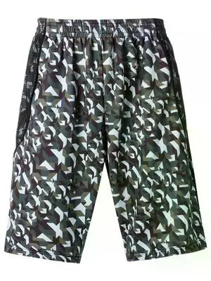 AMIR SLAMA Geometric Print Track Shorts - Black