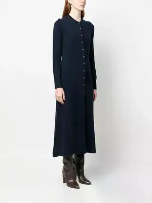 PAULA A-line Knitted Dress - Blue