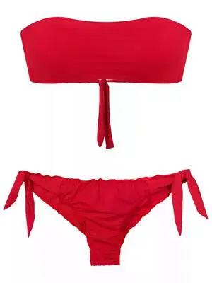 AMIR SLAMA Gathered Detailing Bandeau Bikini - Red