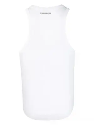 Dsquared2 Ribbed Cotton Tank Top - White