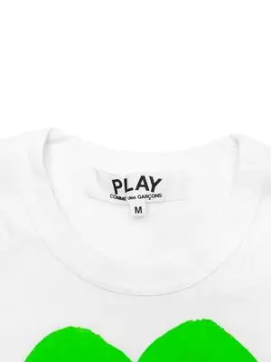 Play Comme Des Garcon Heart-print T-shirt - White
