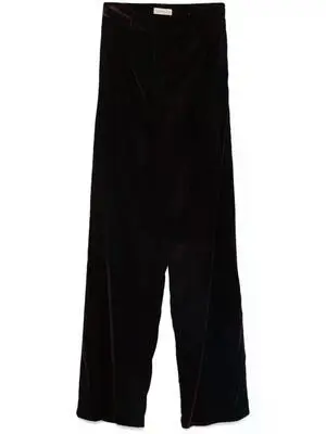 BLANCA VITA Velvet Palazzo Trousers - Red