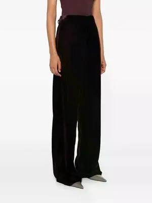 BLANCA VITA Velvet Palazzo Trousers - Red