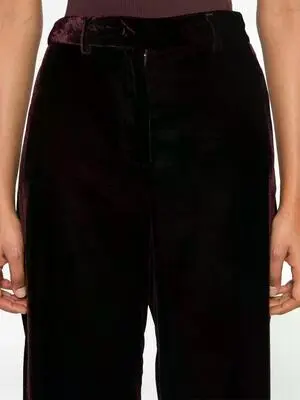 BLANCA VITA Velvet Palazzo Trousers - Red