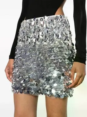 DES_PHEMMES High-waisted Sequin-embellished Mini Skirt
