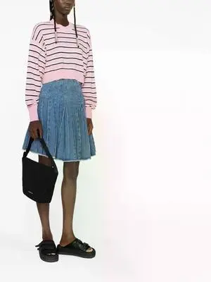 Palm Angels Striped Cropped Jumper
