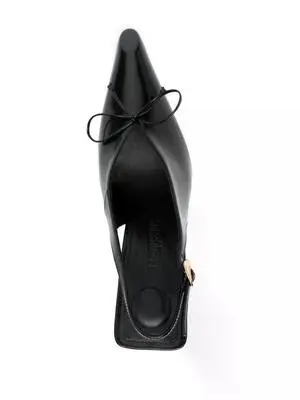 Jacquemus Cubisto Leather Slingback Pumps