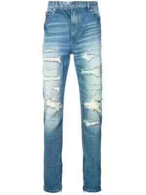 GOD'S MASTERFUL CHILDREN Ripped Straight-leg Jeans