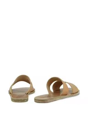 ANCIENT GREEK SANDALS Apteros Leather Slides - Brown