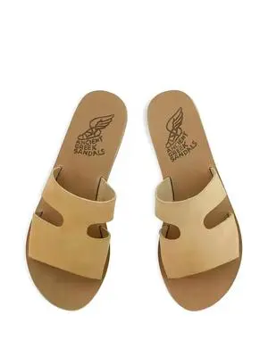 ANCIENT GREEK SANDALS Apteros Leather Slides - Brown