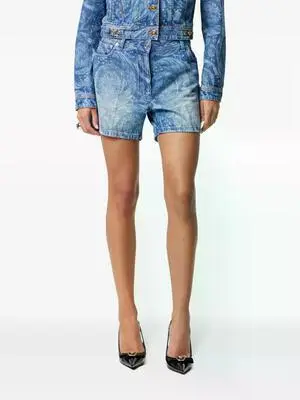 Versace Logo-patch Cotton Shorts