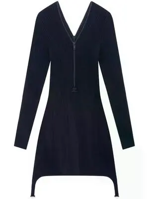 COURREGES Ribbed-knit Zip-up Dress