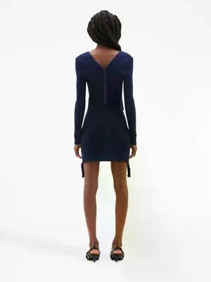 COURREGES Ribbed-knit Zip-up Dress