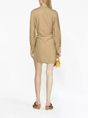 Jacquemus La Robe Bahia Draped Minidress - Neutrals
