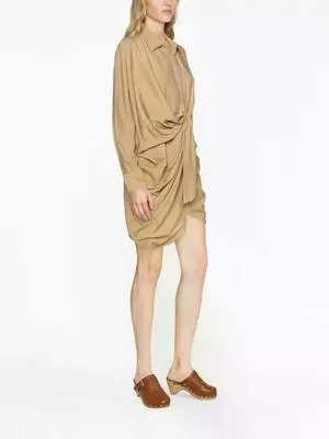 Jacquemus La Robe Bahia Draped Minidress - Neutrals