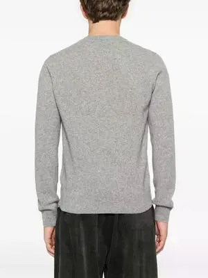 Play Comme Des Garcon V-neck Pullover With Signature Heart Patch - Grey