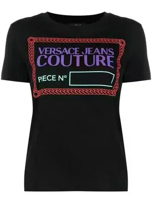 Versace Piece Number-print T-shirt - Black