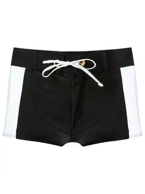 AMIR SLAMA Paneled Drawstring Swim Trunks - Black