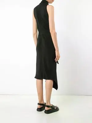 PETER COHEN Victor Wrap-style Silk Dress - Black