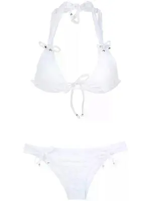 AMIR SLAMA Textured Bikini Set - White