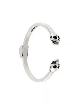 NIALAYA JEWELRY Skull Bangle - Grey