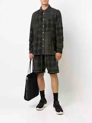 MOSTLY HEARD RARELY SEEN Plaid Patchwork Drawstring Basketball Shorts
