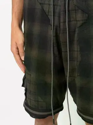 MOSTLY HEARD RARELY SEEN Plaid Patchwork Drawstring Basketball Shorts