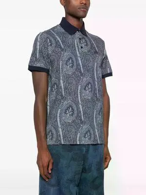 Etro Paisley-print Polo Shirt - Blue