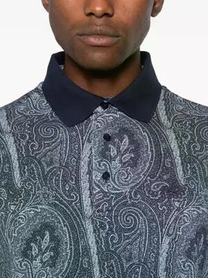 Etro Paisley-print Polo Shirt - Blue