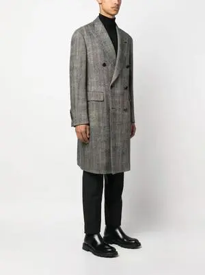 Tagliatore Double-breasted Herringbone Virgin Wool-blend Coat
