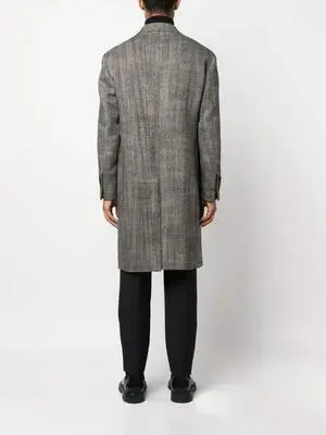 Tagliatore Double-breasted Herringbone Virgin Wool-blend Coat