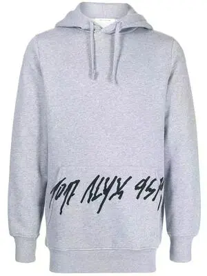 1017 Alyx 9sm Logo-print Drawstring Hoodie - Grey