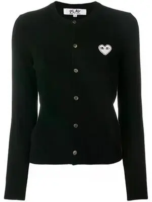 Play Comme Des Garcon Heart Logo Cardigan