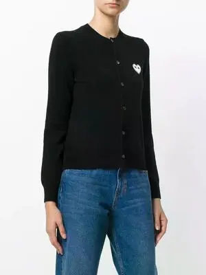 Play Comme Des Garcon Heart Logo Cardigan