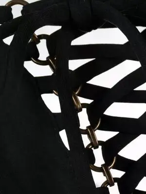 Saint Laurent Saharienne Lace-up One Piece Swimsuit