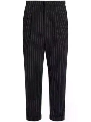 AMI Paris Pinstriped Tapered Virgin Wool Trousers