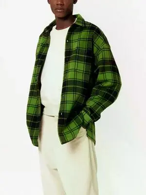 AMI Paris Logo-print Plaid Shirt
