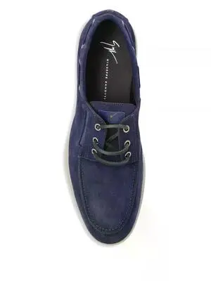 GIUSEPPE ZANOTTI Venice Suede Boat Shoes - Blue