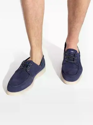 GIUSEPPE ZANOTTI Venice Suede Boat Shoes - Blue
