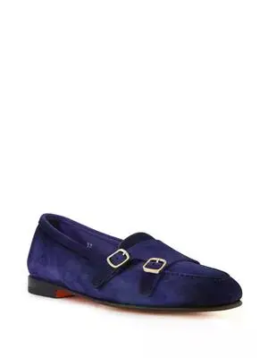 Santoni Double-buckled Leather Moccasins