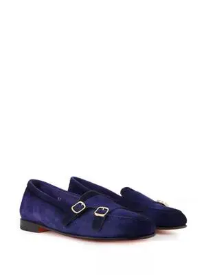Santoni Double-buckled Leather Moccasins