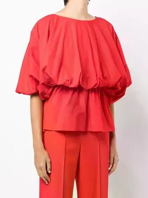 Goen.j Puff-sleeved Flared Blouse - Red
