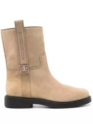 TOD'S T Timeless-plaque Boots - Neutrals
