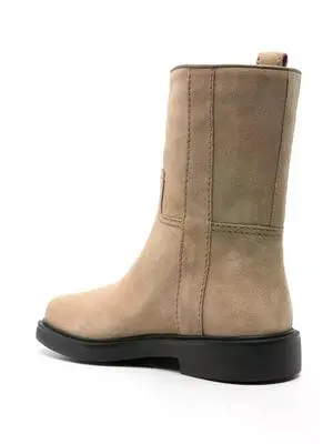 TOD'S T Timeless-plaque Boots - Neutrals