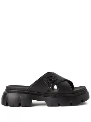 Karl Lagerfeld Ikon Nft Kross Strap Leather Mules