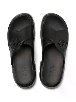 Karl Lagerfeld Ikon Nft Kross Strap Leather Mules