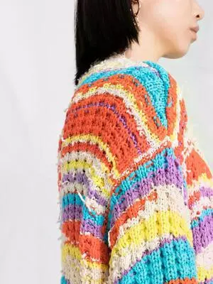 MSGM Striped Chunky Knit Cardigan