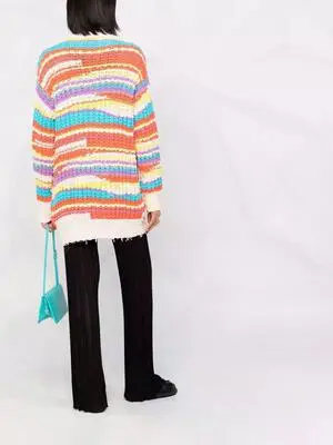 MSGM Striped Chunky Knit Cardigan
