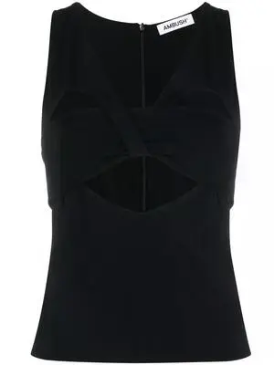 AMBUSH Cut-out Heart Sleeveless Top - Black