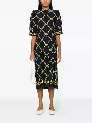 TWINSET Chain-link Print Midi Dress